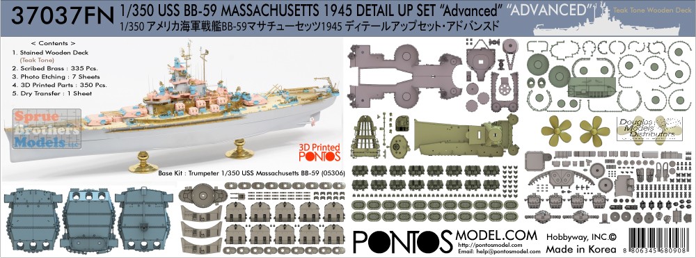 PONF37037FN 1:350 Pontos Model Advanced Detail Set - USS PONF37037FN 1:350 Pontos Model Advanced Detail Set - USS